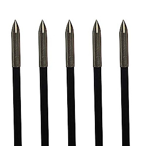 JJZS 12pcs Glue on Field Points 11/32 Wood Arrow Points Glue on Arrow Tips for Wooden Arrows Wooden Shaft Arrow Tips for Archery Target Practice