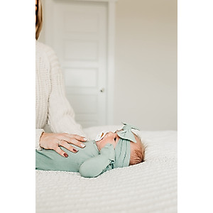 Copper Pearl Baby Gown - Knotted Newborn Sleepers for Baby Boy and Girl, Soft Stretchy Long Sleeve Infant Gowns with Bottom Tie and Hand Mittens, Perfect Hospital Coming Home Outfit (Briar)