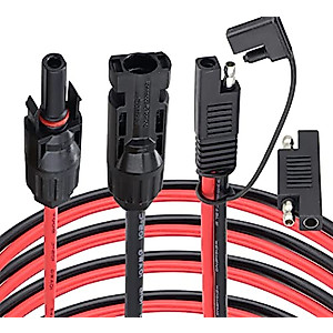 HCFeng10AWG SAE to M-C-4 Adapter Cable with SAE Polarity Reverse Adapter Conector,Solar Panel to SAE Adapter Cable SAE PV Extension Cable to Solar Panels for RV Panel Solar (55CM/1.8FT)