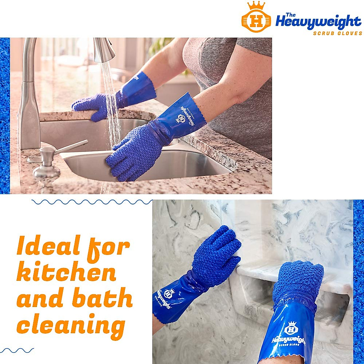 The Heavyweight Scrub Gloves – Blue - Regular