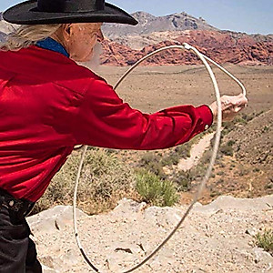 Western Stage Props - Cotton Trick Rope Lasso |Cowboy and Cowgirl Rope | Beginner or Advanced Lariat Looper Rope for Kids and Adults, 15 Foot
