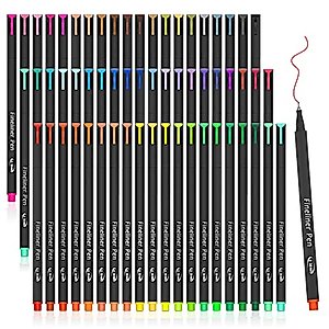 Tebik 65 Pack Planner Pens Colored Pens, 60 Assorted Colors Drawing Pens with 5 Different Stencils, Perfect for Dotted Journal Planner Writing Note Calendar Coloring Office School Supplies