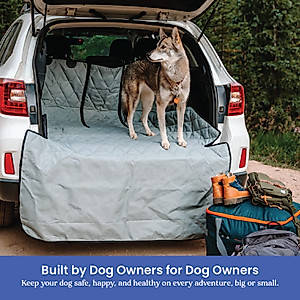 4Knines SUV Cargo Liner, Trunk Protector for Vehicles, Durable Cargo Mat for SUV, Compatible with 60/40 Split Seats & Armrest Pass-Through, Waterproof, Easy to Clean, Non-Slip - Large Size, Grey
