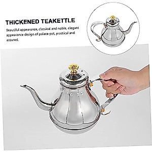 Stainless Steel Teapot Whistling Tea Kettle Stainless Steel Portable Water Kettle Expresso Coffee Goose Neck Stovetop Kettle Coffee Maker Tea Pot Heating Teakettle For Gas Stove Spout