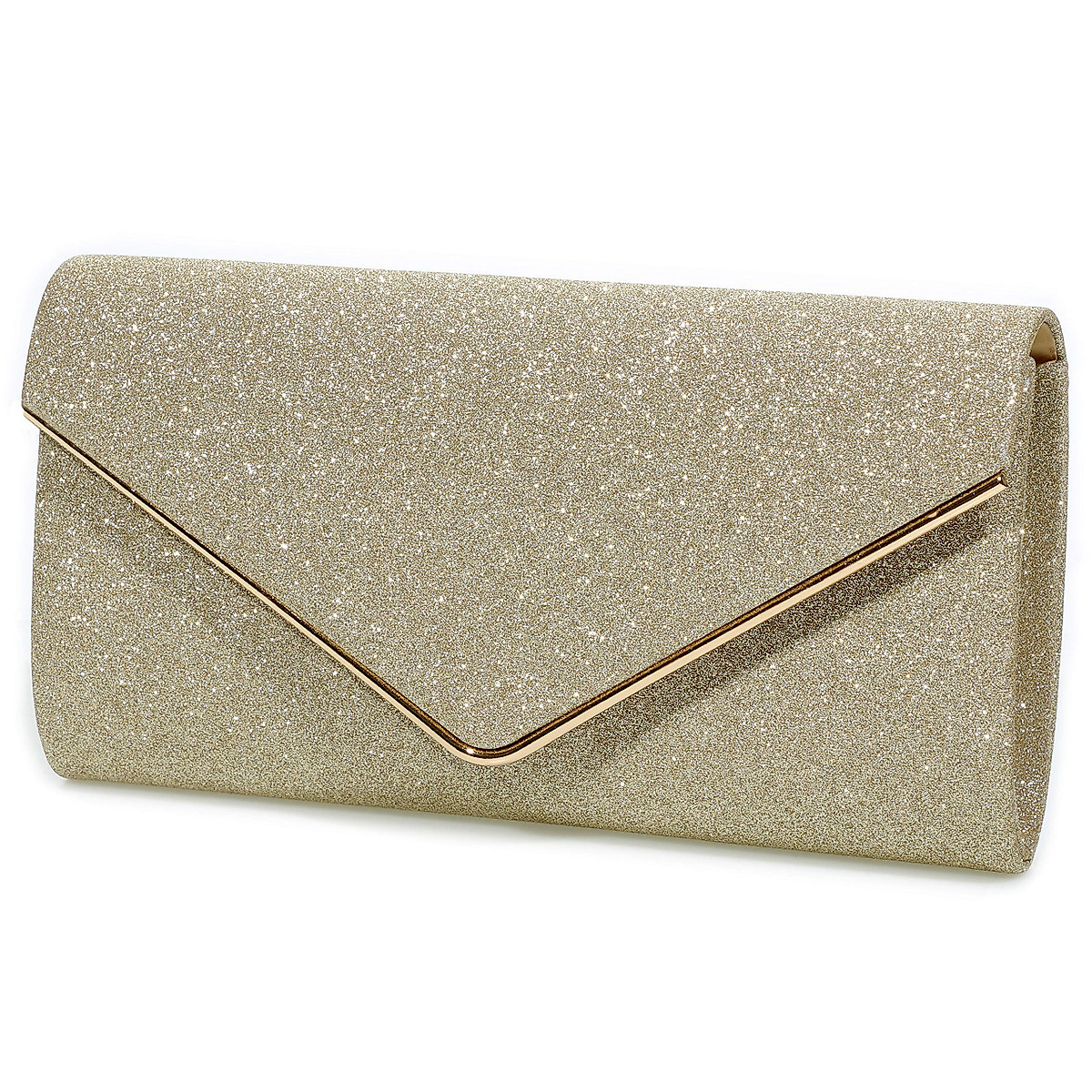 Mansherry Evening Bag Clutch Purses for Women, Ladies Sparkling Party Handbag Wedding Bag Purse Gold