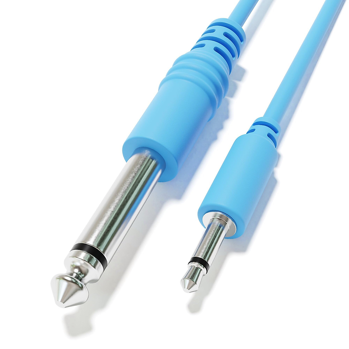 ExcelValley - Mono Patch Cables - TS 3.5mm 1/8" to 6.35mm 1/4" [6A-Pack | 150 cm - 59.06"]