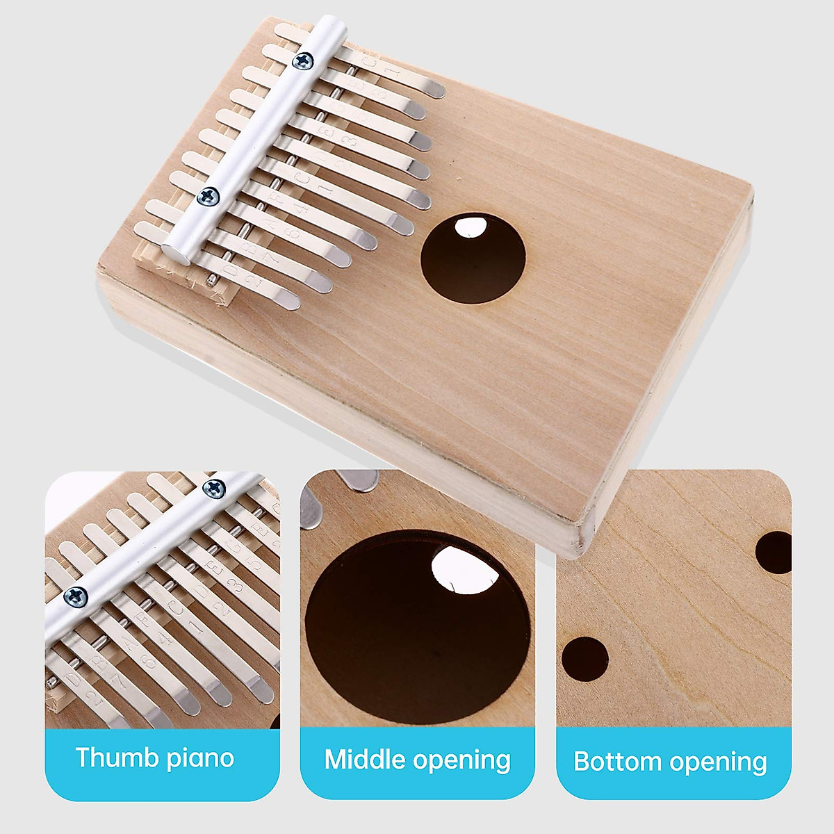 MILISTEN Kalimba Thumb Piano 10 Keys Mbira 10 Tone Finger Piano DIY Kit African Musical Instrument for Beginners Kids Adult Hand Painting Supplies