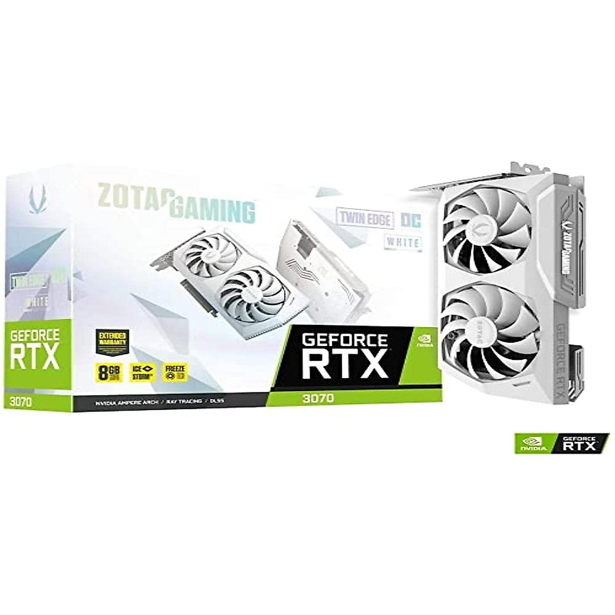 ZOTAC VGA RTX 3070 Twin Edge OC White Edition,NV,RTX3070,GDDR6,8GB,256BIT,HDMI+3DP,White LED Lightning,ICESTORM 2.0 (ZT-A30700J-10P)