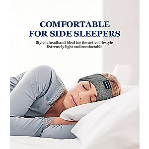 Sleep Headphones Wireless Headband,Upgrade Sleeping Wireless Music Sport Headbands,Long Time Play Sport Headband with Built in Speakers Perfect for Workout, Running, Yoga (Black)