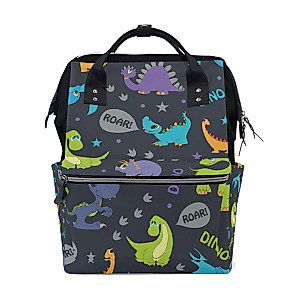 Cute Dinosaurs Diaper Bag Travel Backpack - Large Baby Nappy Bag Organizer(e)
