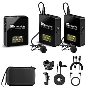PIXEL UHF Wireless Lavalier Microphone System with 1 Receiver, 2 Transmitters, and 2 Lapel Microphones Compatible with Camera,Smartphones,DSLR,and Video Cameras,Mobile Devices YouTube Facebook Live