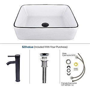 YOURLITE 24 Inch Bathroom Vanity and Sink Combo White Modern MDF Board Countertop Vessel Sink with Water Saving 1.5 GPM Faucet and Pop-up Darin Bathroom Cabinet