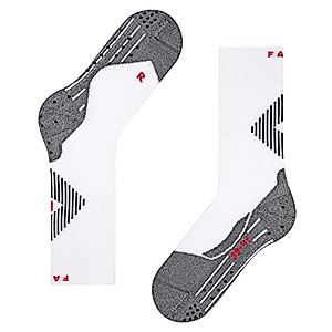 FALKE Unisex 4 GRIP Stabilizing Athletic Socks, Mid Calf, Compression Sock, Light Weight, Breathable Quick Dry, Nylon, White (White 2029), 10.5-11.5, 1 Pair