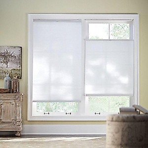 Home Decorators Collection Cut-to-Width Snow Drift 9/16 in.Top-Down Bottom-Up Cordless Cellular Shade - 28 in. W x 48 in. L