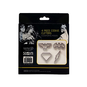 Seven20 Justice League Wonder Woman, Batman, Flash and SuperMan Cookie Cutter Set (4 pieces)
