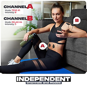 TENS Unit Muscle Stimulator, Electronic PMS Pulse Massager Machine for Shock Physical Therapy, Back Pain Relief, Sciatica and Shoulder Recovery, Gray