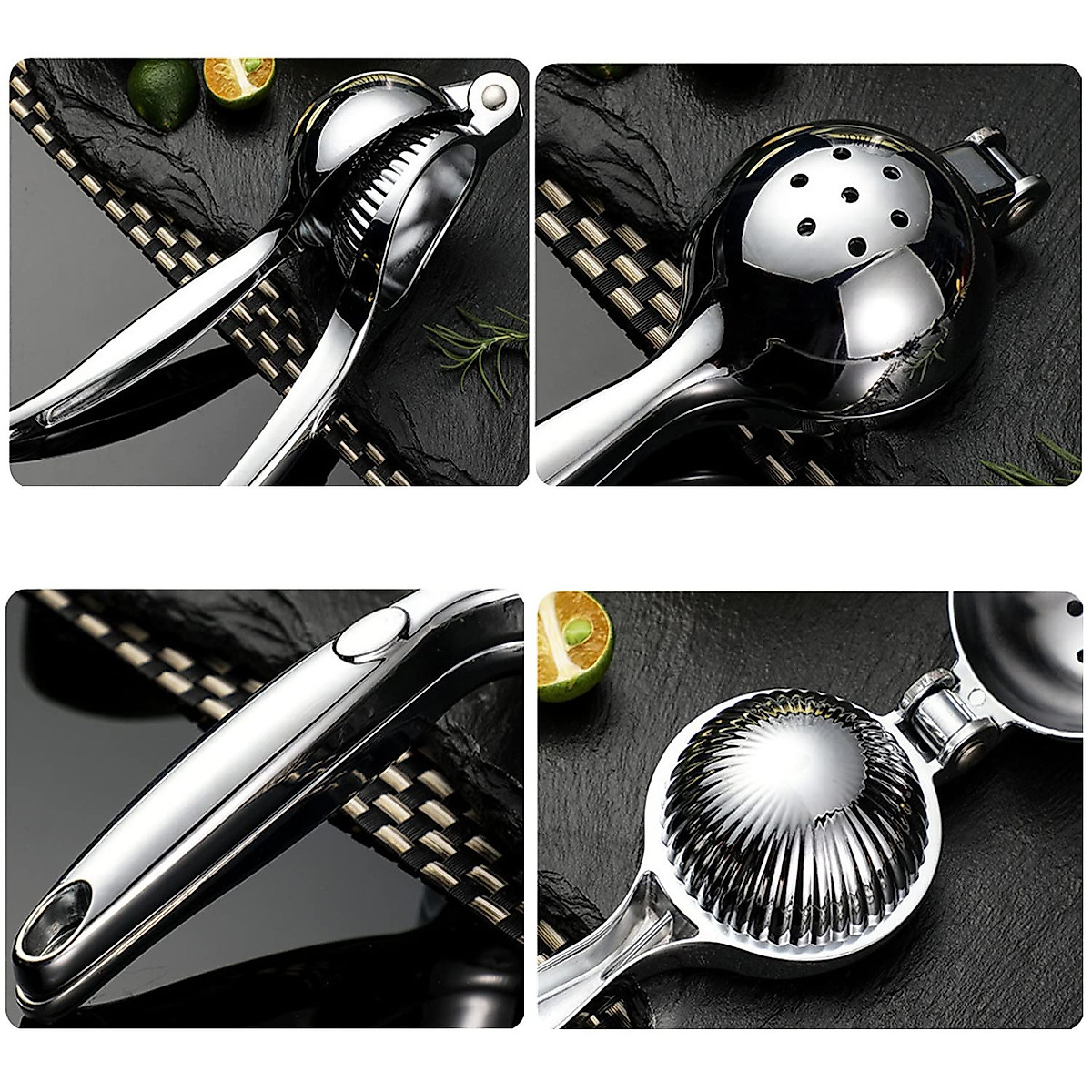 Kitchen Handheld Lemon Squeezer - Heavy Duty Citrus Juicer & Lemon Juicer Hand Press With Curved Handle - Manual Lemon Lime Squeezer & Metal Citrus Squeezer For Extracting Juices