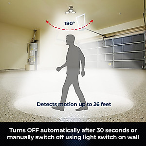 Bell+Howell Triburst Motion Sensor Technology, ASON TV 4000 Lumens / 6500 Kelvin Indoor, Ultra Bright Lighting with 144 LED Bulbs and Multi-Directional Triple Panel Bedroom, Garage, Ceiling Light