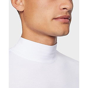 32 Degrees Men's Lightweight Baselayer Mock Top | Long Sleeve | Form Fitting | 4-Way Stretch | Thermal, White, X-Large