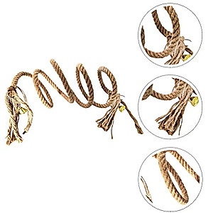 POPETPOP Parrot Rope Perch Hemp Rope Bungee Bird Toy Parrot Cage Toy for Conure (S)