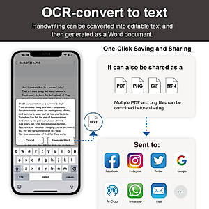 Ophayapen Digital Smart Pen Notebook and Writing Board Set, Real-time Sync for Digitizing, Convert to Text,Storing, and Sharing Paper Notes, Compatible with Smartphone (Android and iOS)