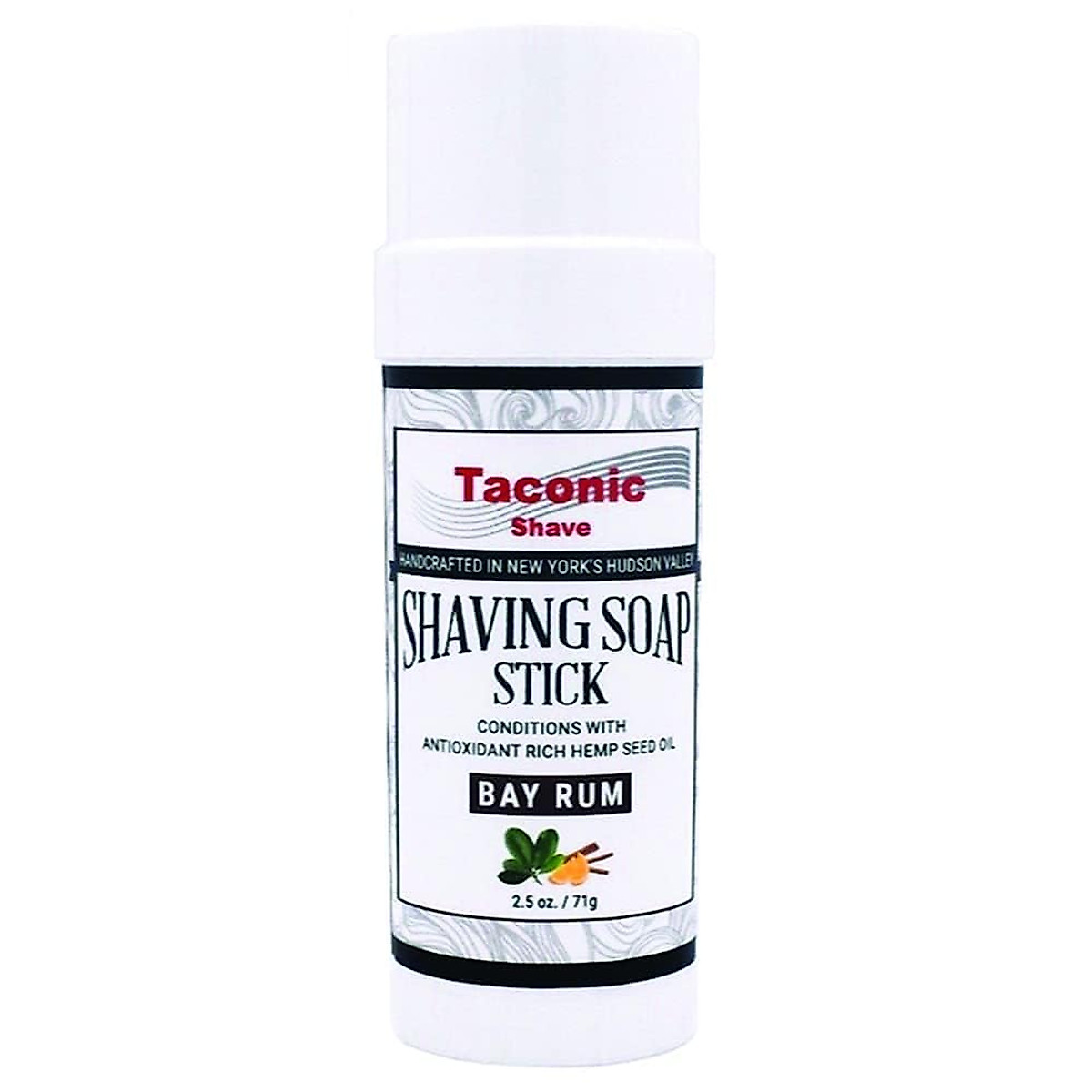 Taconic Shave Shaving Soap Stick with Antioxident Rich Seed Oils for a smooth shave (Bay Rum)