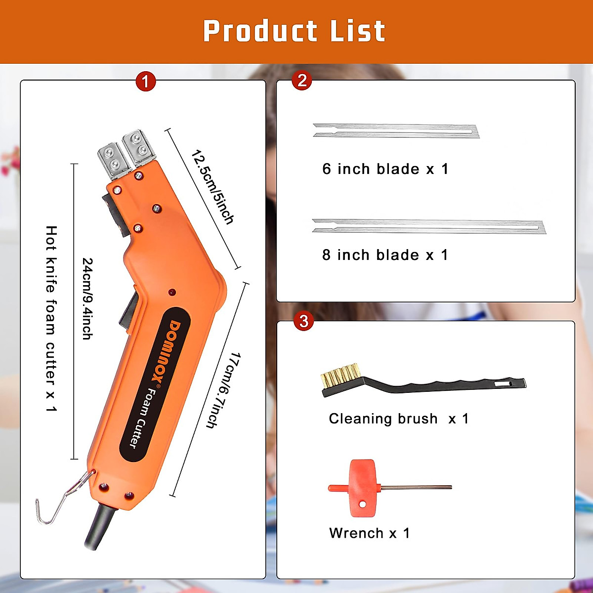 Foam Cutter Electric Hot Knife Styrofoam Cutting Tool Kit Heated Knife for Foam Board Insulation, Kaizen Foam, EPP, EPS, XPS, EVA, EPE, PU, KT Board, Sponge, Nylon