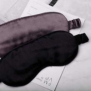 Silk Sleep Mask Light Blocking Luxury 100% Mulberry 19mm Silk Eye Mask Eye Cover Blindfold Ultra Soft Light & Comfy Anti Aging Skin Care with Travel Bag Gift Package