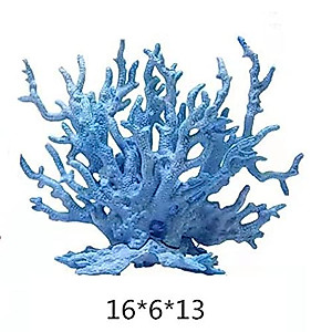 ZAINEE Fish Tank Decor, 1pc Artificial Coral Aquarium Fish Tank Decoration Landscape Ornament Aquarium Accessories Supplies Blue