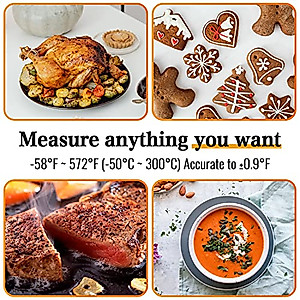 DOQAUS Meat Thermometer Digital, IPX6 Waterproof Instant Read Thermometer for Cooking Kitchen Food Candy with Super Long Probe for Grill BBQ Steak Smoker Oil Milk Yogurt Temperature