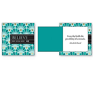 Tiptop Home Pop Open Cards, Believe, BE Happy, Smile, Thank You, Shine, Happy Day, Carpe Diem - Inspirational Greeting Cards - with GB Pen