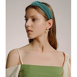 ACO-UINT 12 Pack Headbands for Women, Soft Fabric Knotted Headbands, 12 Different Solid Colors, Wide Headbands for Girls Hair Accessories, Hair Styling Headband for Daily, Party, Sport, Work