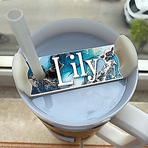 Customized Tumbler Name Tags, Tumbler Name Plate, Personalized Name ID Tags for 30oz 40oz Tumblers, Quencher Tumbler Name Plate