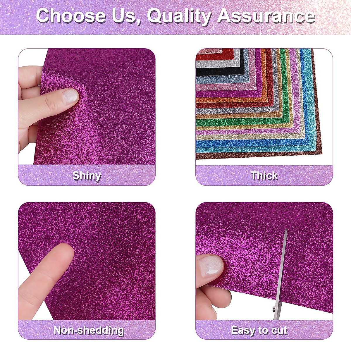 DIYASY 20 Pcs Glitter Faux Leather Sheets, Shiny PU Leather Fabric Sheet for DIY Crafts Wedding Sewing Making Earrings Cricut Bows Clips Christmas Decoration Party Favors, 8.3 x 11.8 Inches