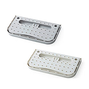 2 Pack Hanging Shoe Organizer, Wall Mounted Shoes Rack, Foldable Shoes Holder, Adhesive Storage Shoe Shelf for Space Saving, Hanging Plastic Shoe Organizer for Bathroom, RV(Two Colors)