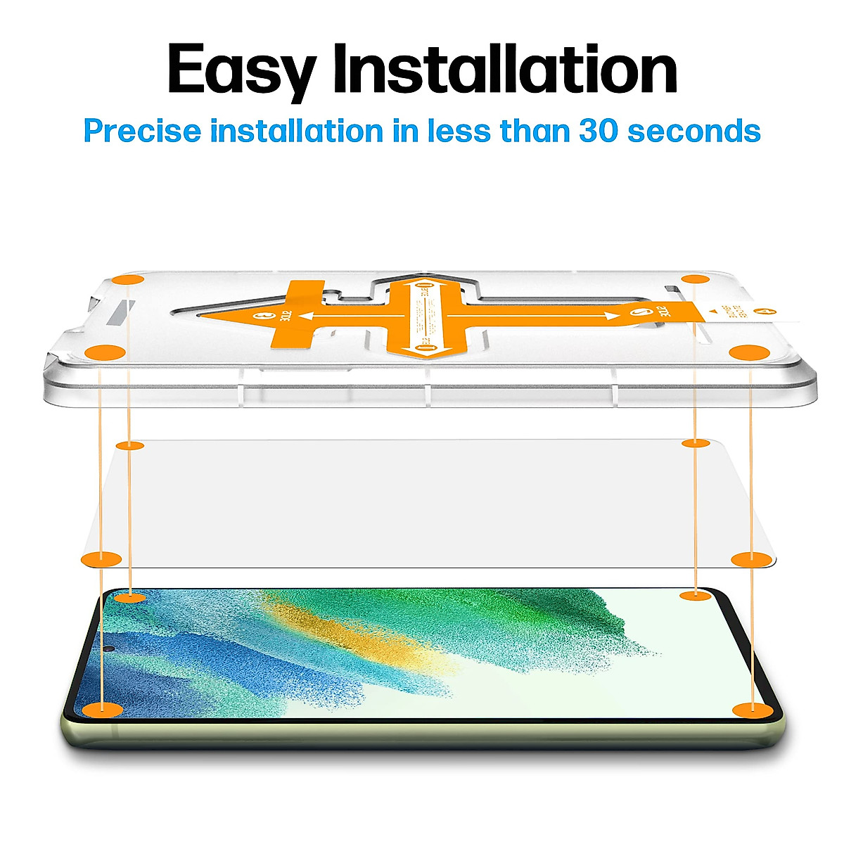 Power Theory Designed for Samsung Galaxy S21 FE 5G Screen Protector Tempered Glass [9H Hardness], Easy Install Kit, 99% HD Bubble Free Clear, Case Friendly, Anti-Scratch, 2 Pack