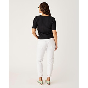 Carve Designs Carson Boyfriend Jeans for Women - Mid-Rise & Relaxed Fit White 4