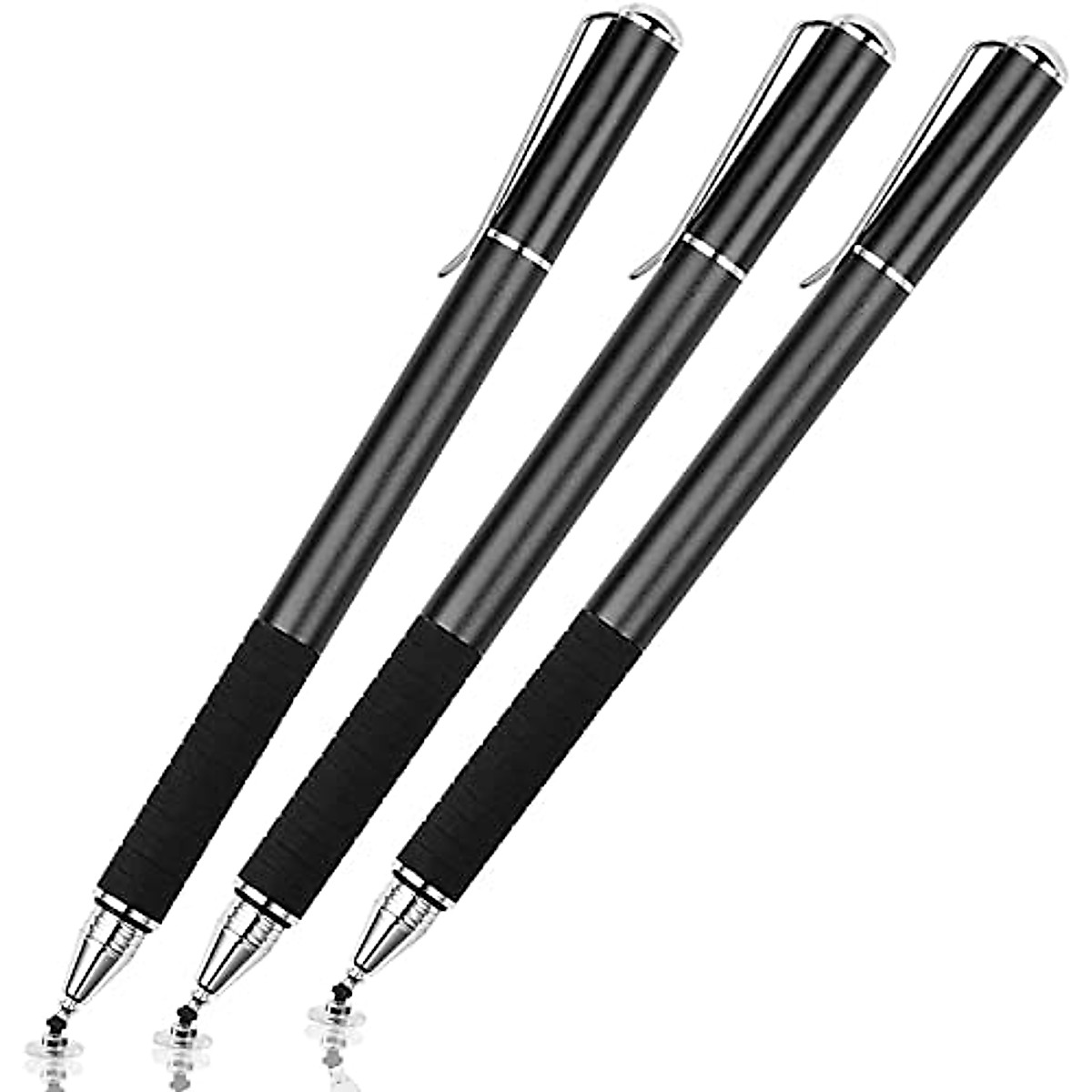 Fine Point Disc Stylus Pen for Apple iPad Pencil, Compatible with iPhone, iPad, iPad Pro, Samsung Galaxy Cellphones & Tablets and All Other Touch Screen Devices (3Pcs with Extras)