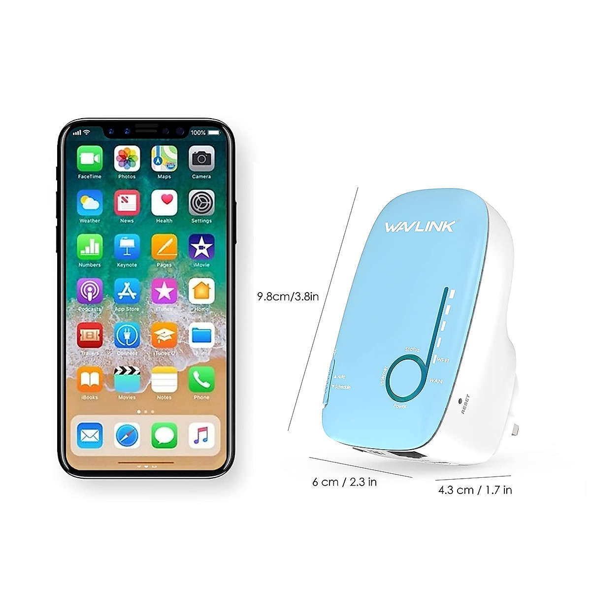 WAVLINK Mesh WiFi System (2-Pack), Up to 3000 Sq.ft., Dual-Band Gigabit Mesh WiFi Extenders, Wall-Mounted Smart Whole Home Wi-Fi Routers with Snooze Light, Built in 4 Antennas.