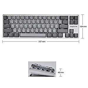 Qisan Mechanical Keyboard Gaming Keyboard Blue Switch Wired/Wireless Bluetooth Keyboard 68-Keys Mini Design(60%) Gateron Switch PBT Keycaps Grey Combo Color for Gaming/Office