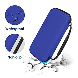 Simpeak Accessories Case Compatible with Switch Lite, Travel Carrying Case Hard Shell Storage Bag for Console and Accessories, with Tempered Glass and Silicone Protective Case for Boys Girls Blue