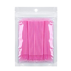 300 PCS Eyelash Extension Supplies Kit, Disposable Micro Swab Brush, Eyebrow Spoolie, Lip Brush, Mascara Wand Applicator (Pink Sets)