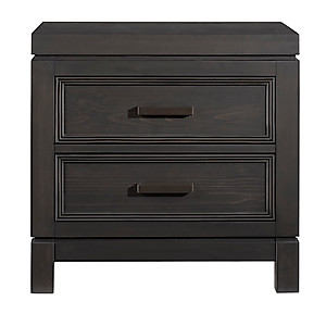 Soho Baby 40022940 Manchester Premium Soft Closing 2-Drawer Nightstand, Smooth Black Iron Finish