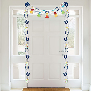 Big Dot of Happiness Gear Up Robots - 90 Chain Links and 30 Paper Tassels Decoration Kit - Birthday Party or Baby Shower Paper Chains Garland - 21 feet