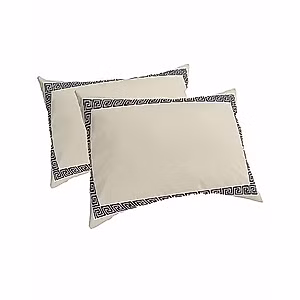 Edwiinsa Beige Pillow Covers King Standard Set of 2 20x36 Bed Pillow, Black Modern Geometric Abstract Art Aesthetics Plush Soft Comfort for Hair/Skin Cooling Pillowcases with Envelop Closure