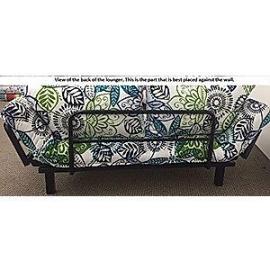 Best Futon Lounger Sit Lounge Sleep Smaller Size Furniture is Perfect for College Dorm Bedroom Studio Apartment Guest Room Covered Patio Porch . KEY KITTY Key Chain INCLUDED ( Posh Blue)