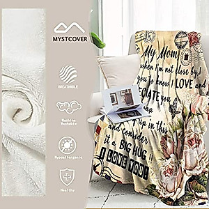Gifts for Mom Throw Blanket, Birthday Mom Gifts for Mom from Daughter Son, to My Mon Gifts Love Mail Letter Blankets for Couch 50"X60" Pattern 16