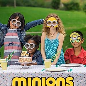 Sun-Staches Minions Official Kevin Goggles Mask | Costume Accessory |White Goggles Signature Yellow Minion Mask | One Size Fits Most