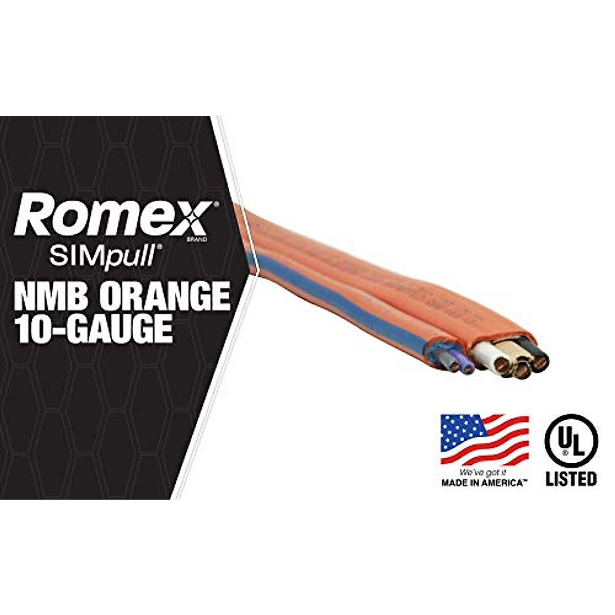 Woods 63948426 100' 10-3 NMW/G Wire, Orange, 100 Ft