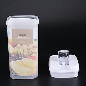 Neufday Sealed Food Storage Box Grain Nuts Cereal Transparent Container Kitchen Accessories(L 1.2L)